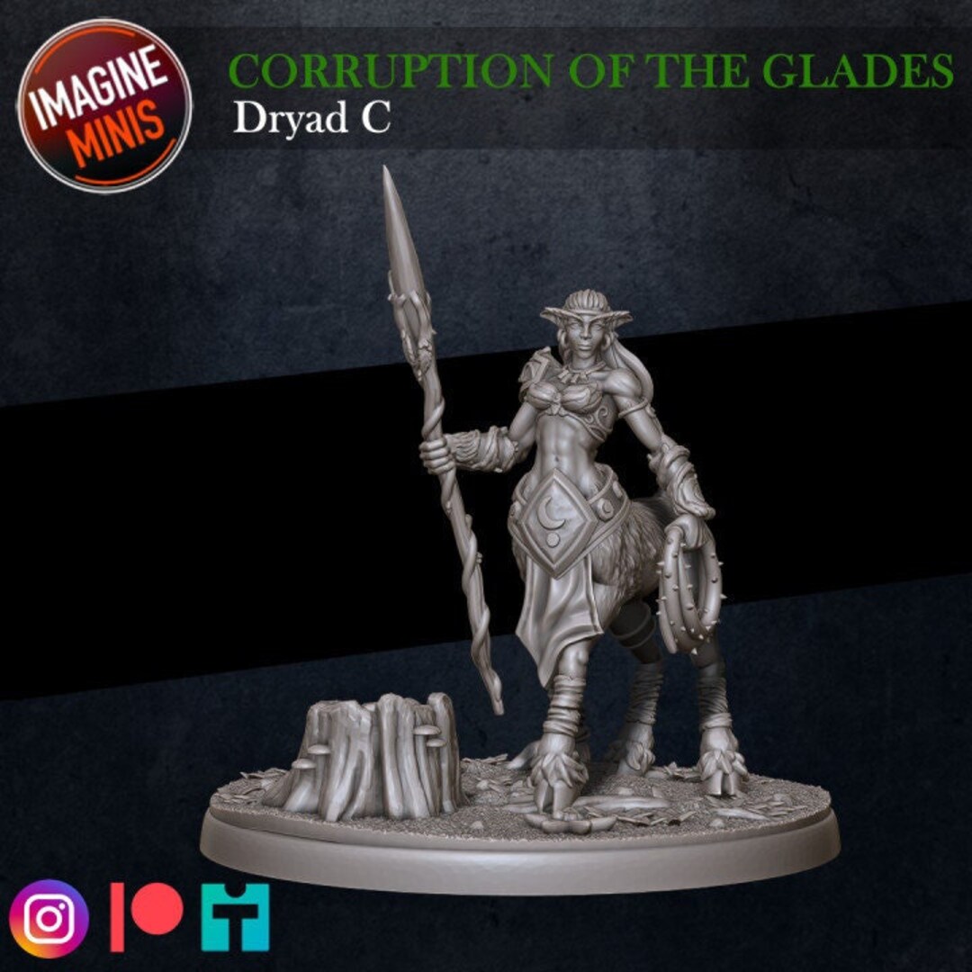 Forest Dryad Pose C 32mm Scale Unpainted Miniature for Dnd, Pathfinder ...