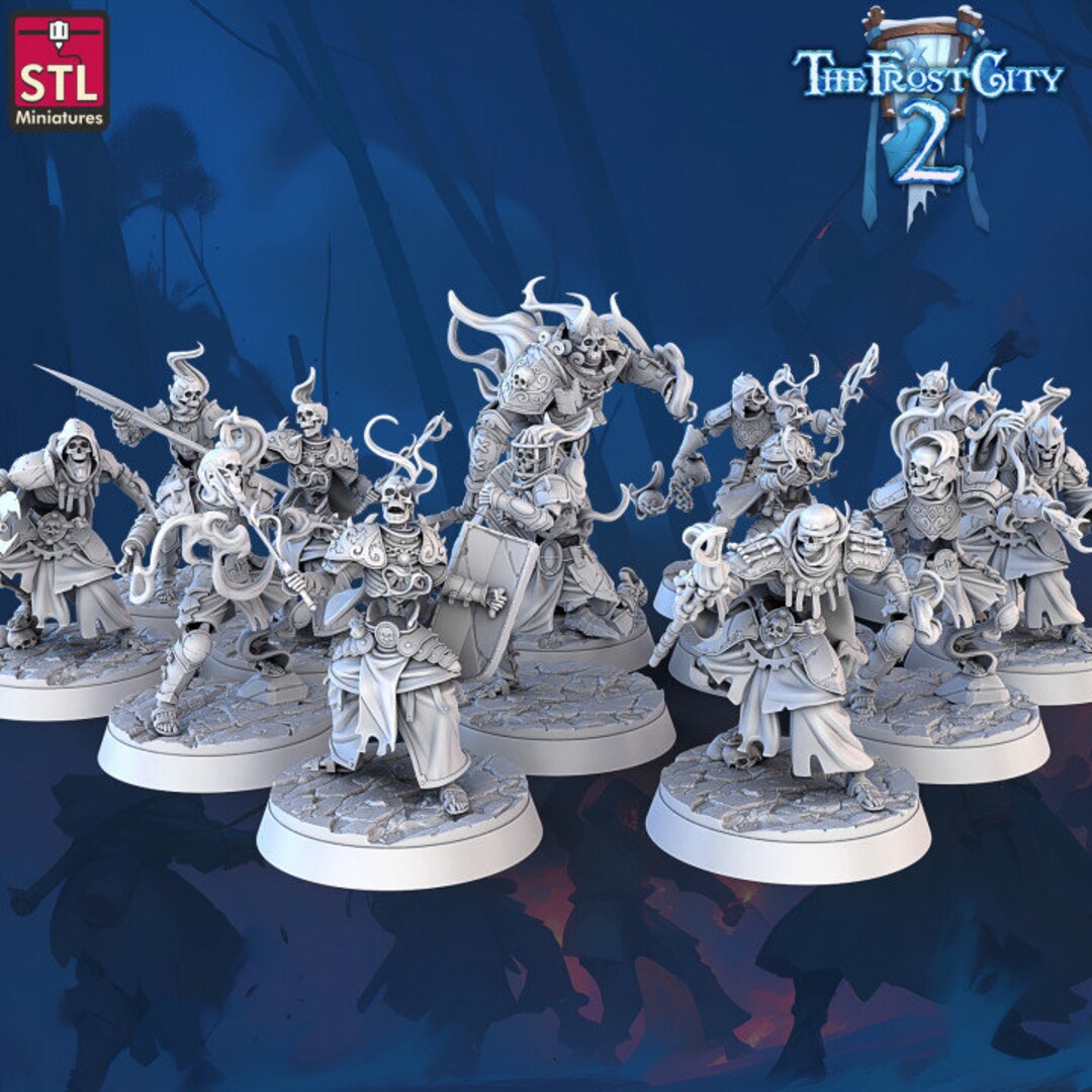 Modular Burning Skeletons - the Frost City - Unpainted Miniature - Etsy