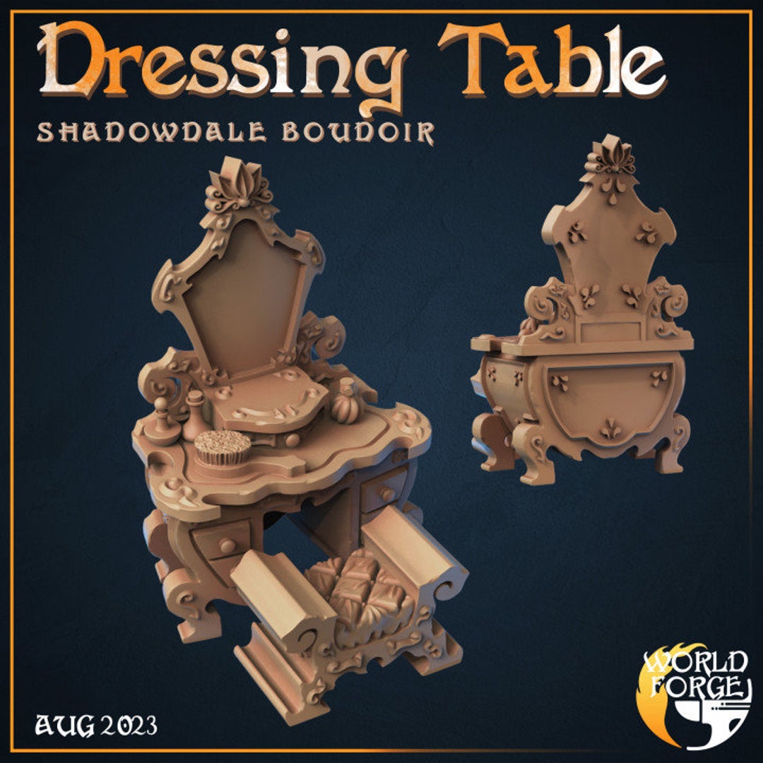 Dressing Table - Shadowdale Boudoir Collection - 32mm Scale - Unpainted ...