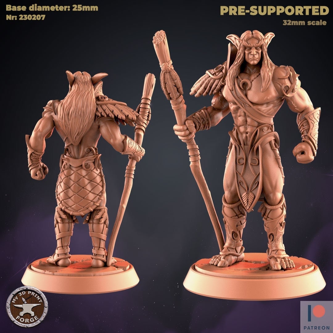 Male Elf Druid - Unpainted Miniature - Etsy