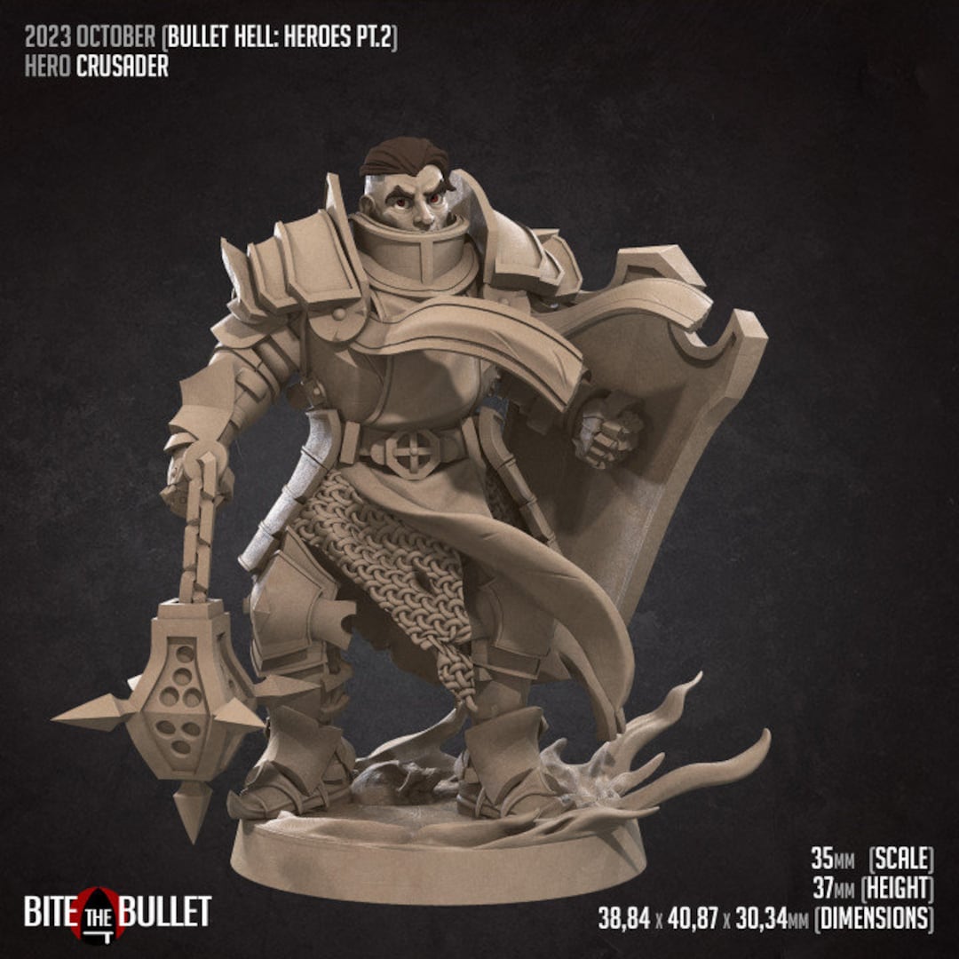 Hero Crusader - Male Cleric - Unpainted Miniature - Etsy