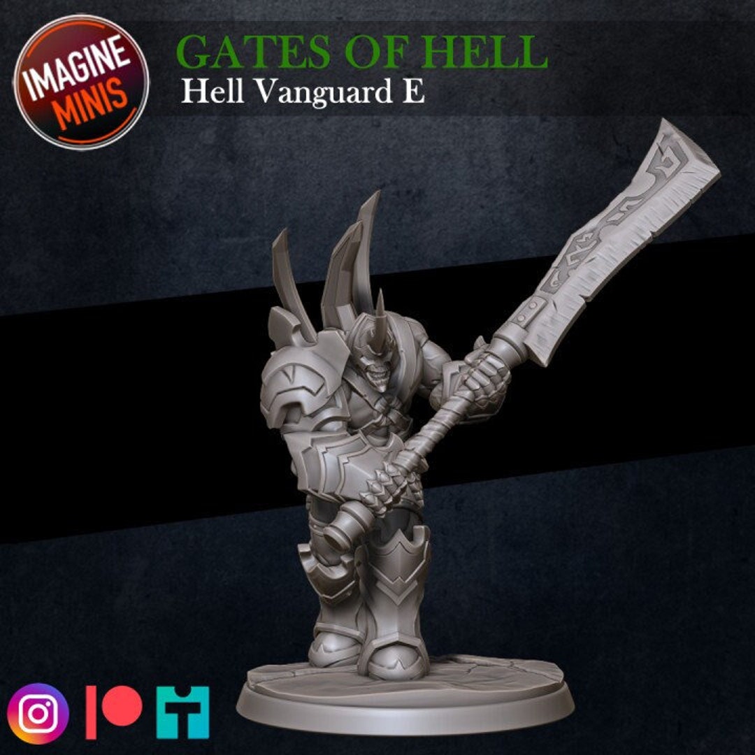 Hell Vanguard - Pose E - 32mm Scale - Unpainted Miniature for Dnd ...