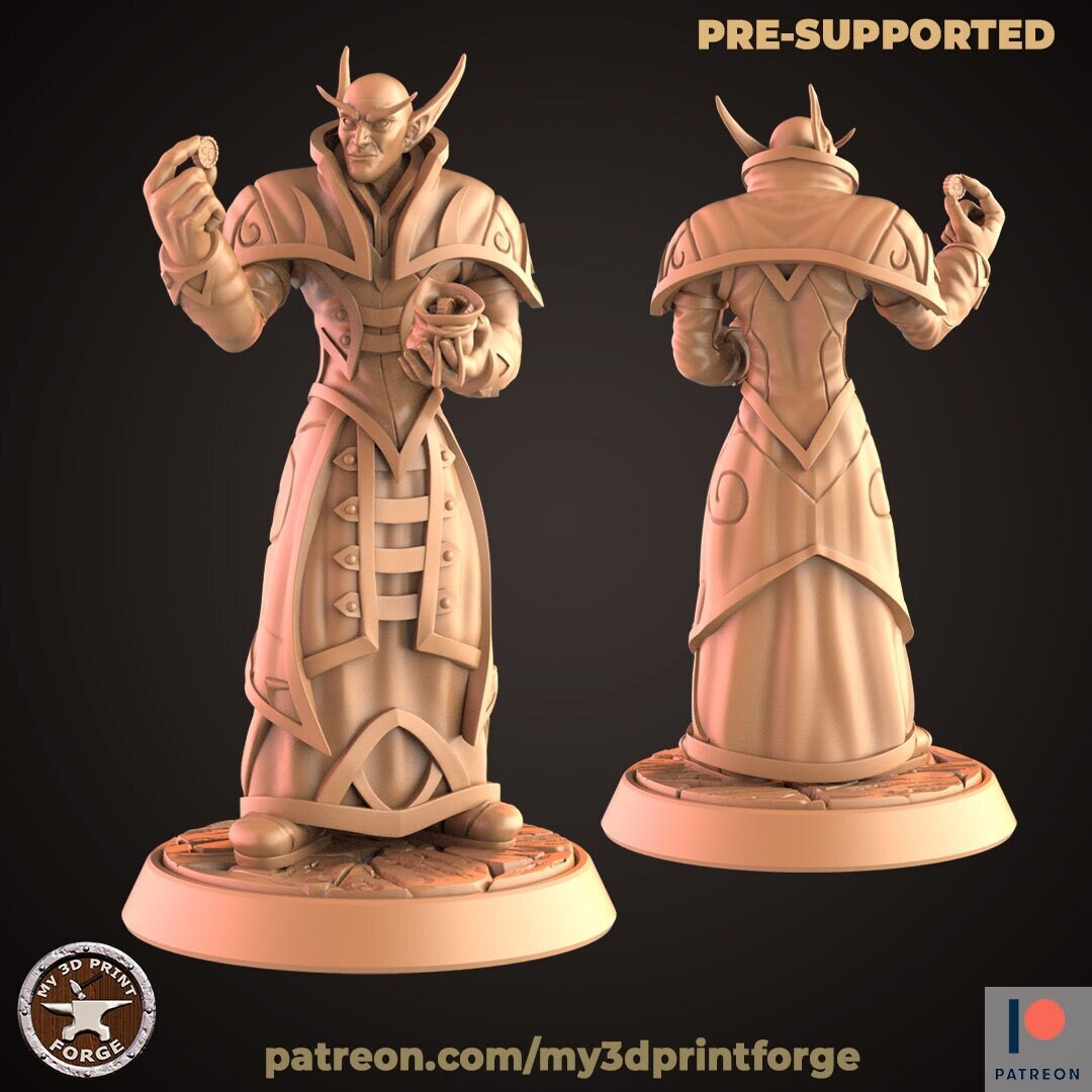 Elf Merchant With Coin - Townsfolk & Npcs - 32mm Scale - Unpainted ...