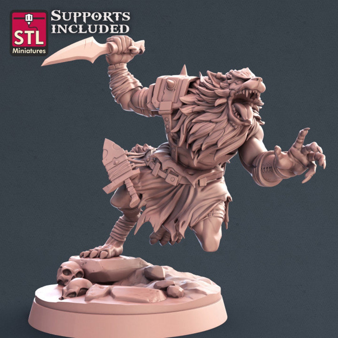 Werewolf - 32mm Scale - Unpainted Miniature for Dnd, Pathfinder ...