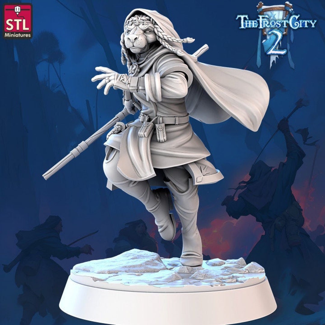 Mage Apprentice - Pose 7 - the Frost City - Unpainted Miniature - Etsy