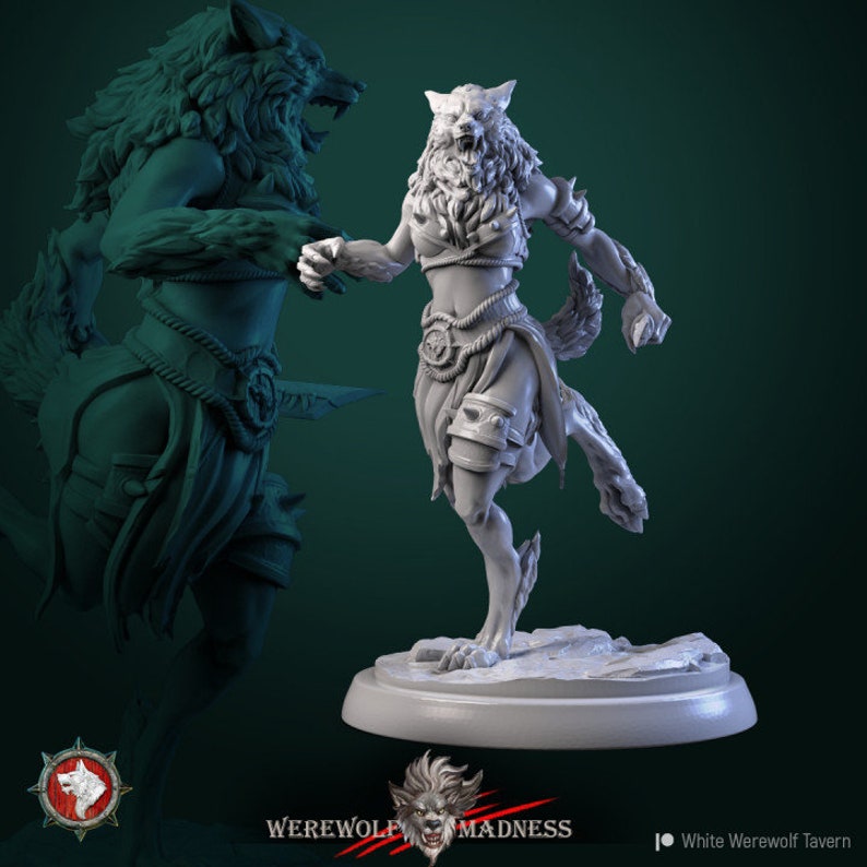 Female Werewolf Warriors - 6 Poses - Unpainted Miniature - Etsy