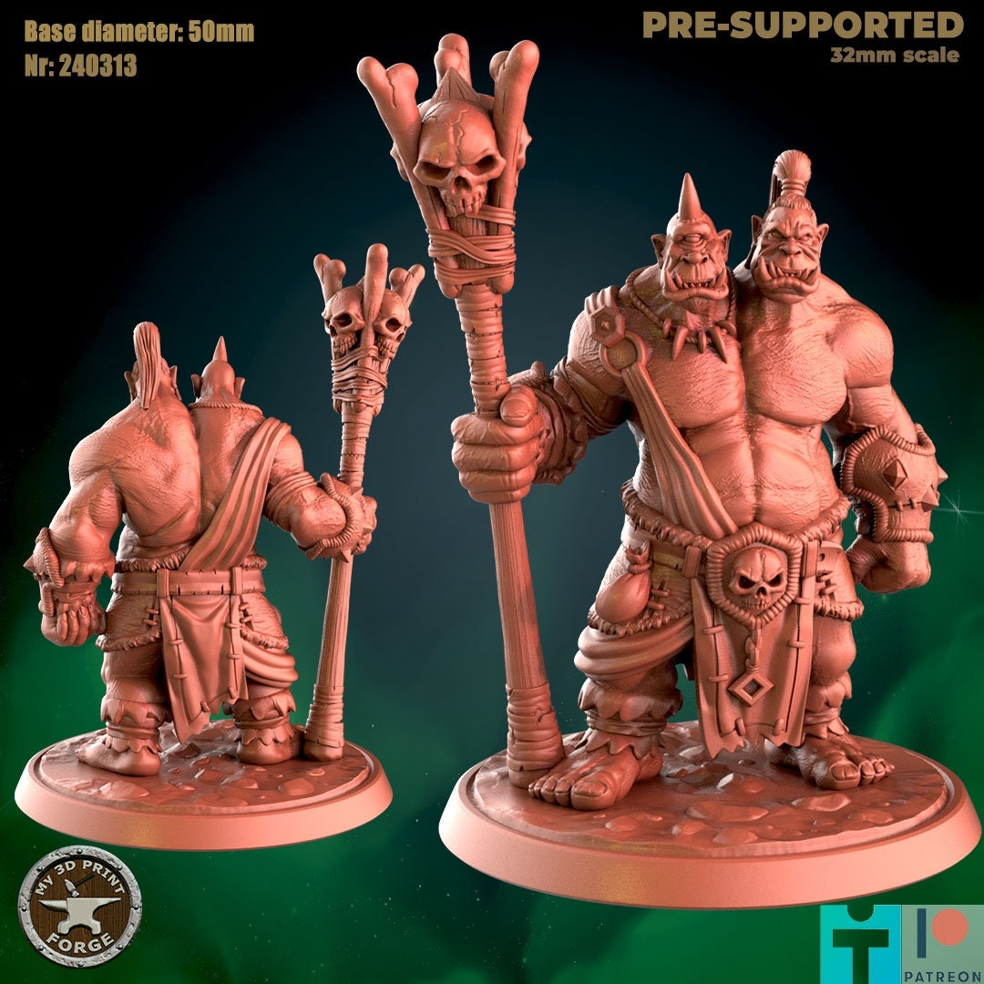 Two-headed Ogre Magi 2 Poses Unpainted Miniature - Etsy