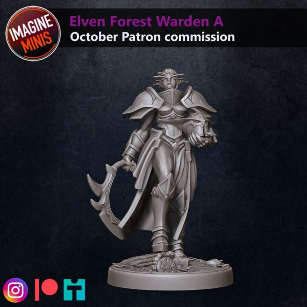 Forest Warden Elven Guard Pose A - Etsy