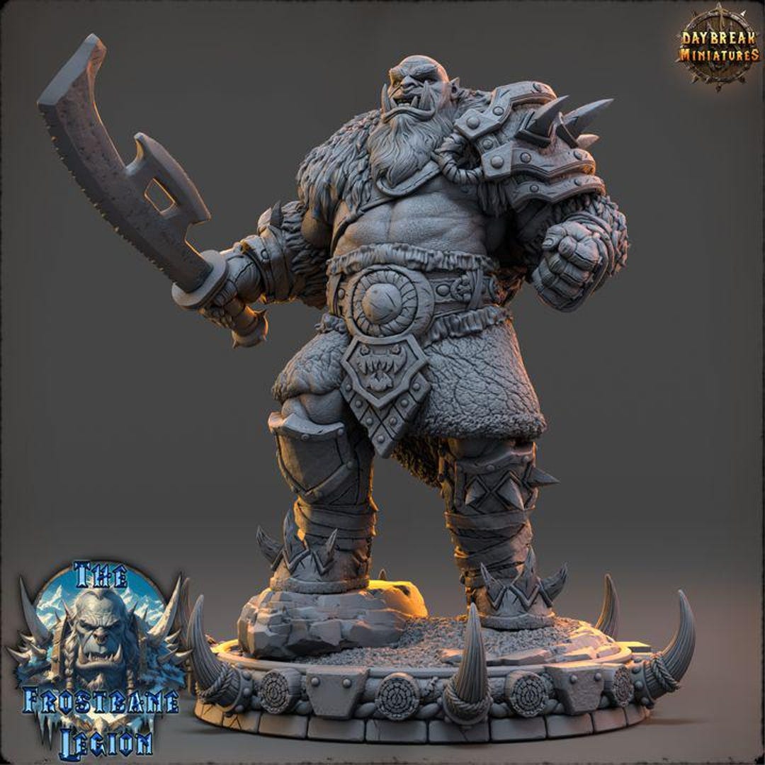 Orc Fighter, Guldrek the Ravager, Frostbane Legion Frost Orcs - 32mm ...