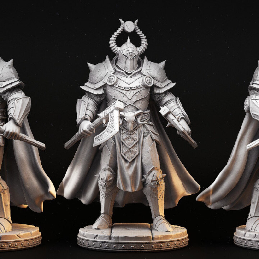 Hadeon - Dark Knight - Unpainted Miniature - Etsy