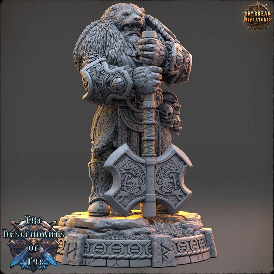Alaric Black Bear Cranash - Descendants of Tyr - Unpainted Miniature - Etsy