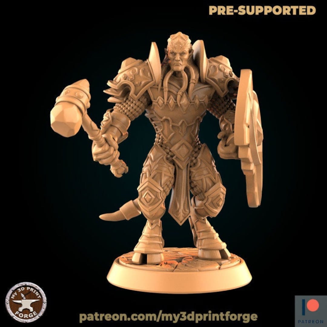 Draenei Paladin Unpainted Miniature - Etsy