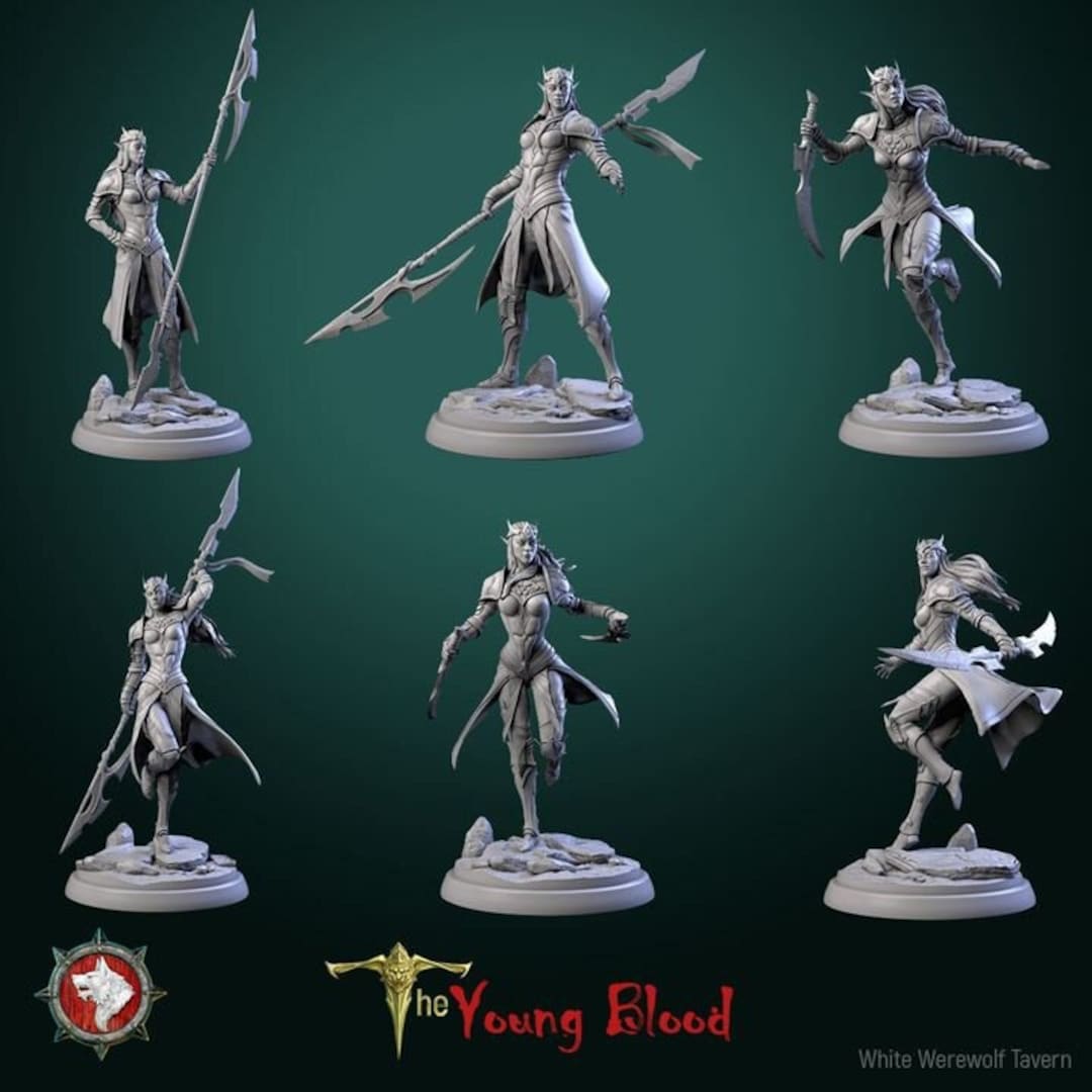 Elven Female Warriors - Unpainted Miniatures - Etsy
