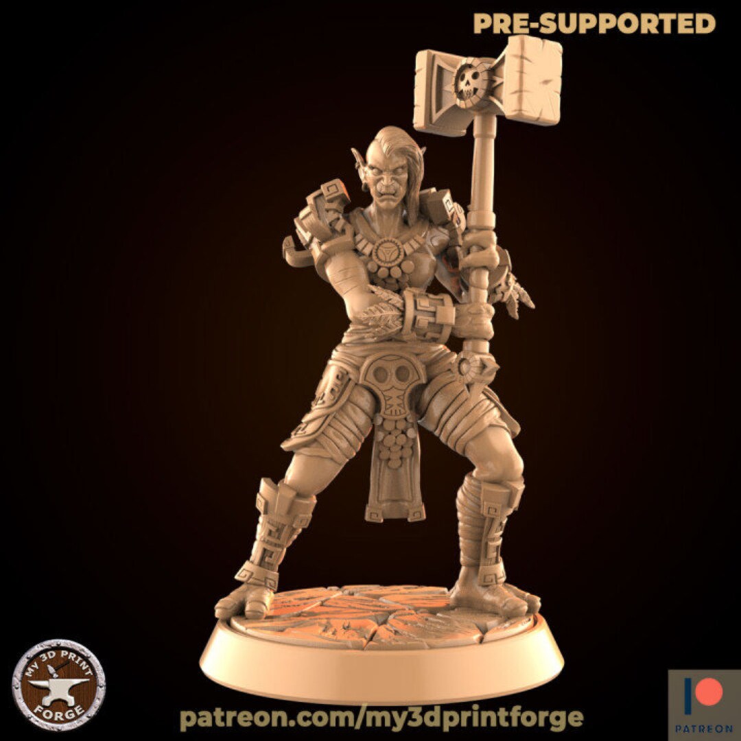 Female Troll Paladin Unpainted Miniature - Etsy