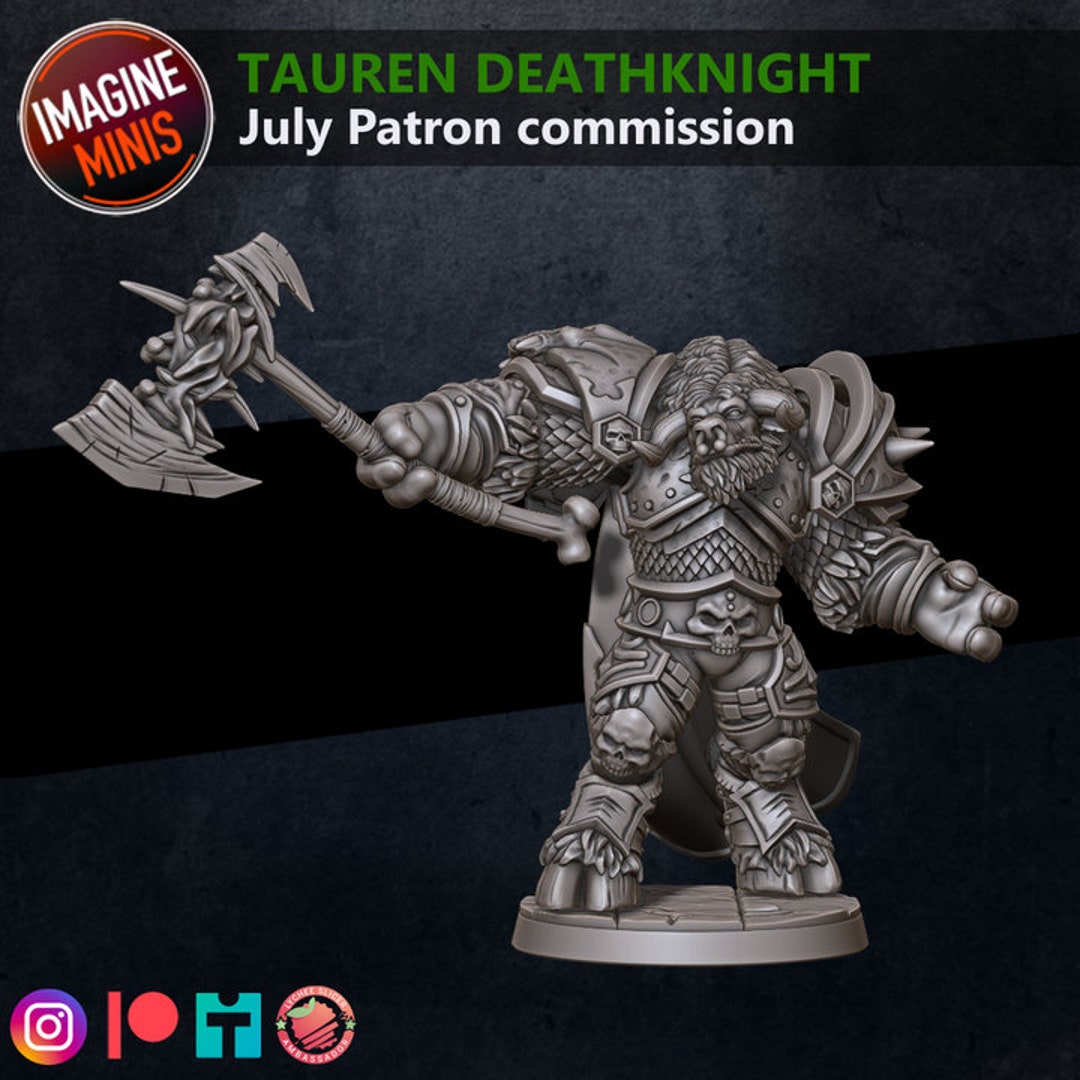 Minotaur Death Knight Unpainted Miniature - Etsy