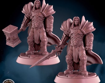 Human Tempest Cleric Paladin Miniature 28mm 32mm 75mm Scale 8K Resin 3D ...