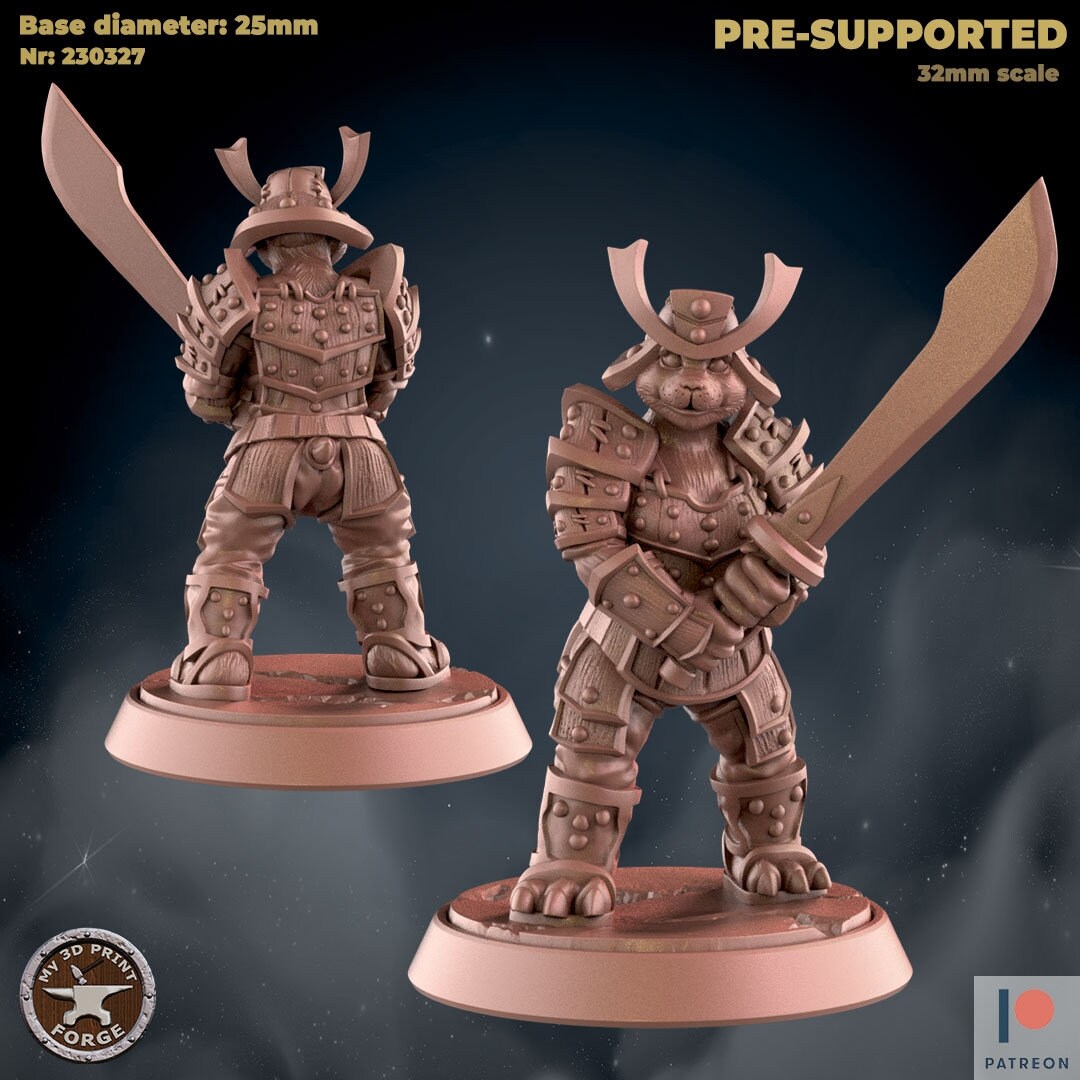 Female Panda Heavy Armor Greatsword Unpainted Miniature - Etsy