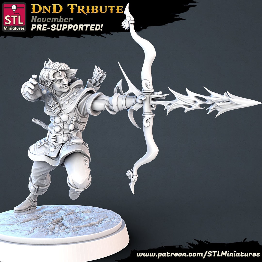Human Archer Unpainted Miniature - Etsy