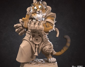 Dnd Catfolk Tabaxi Monk Unpainted Miniature - Etsy
