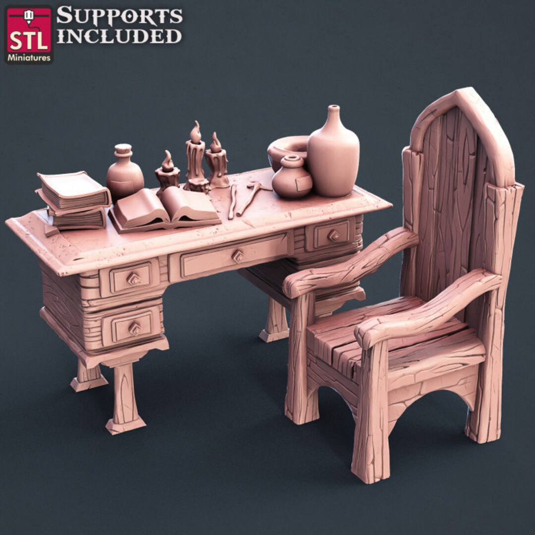 Simple Desk - 32mm Scale - Unpainted Miniature - Etsy