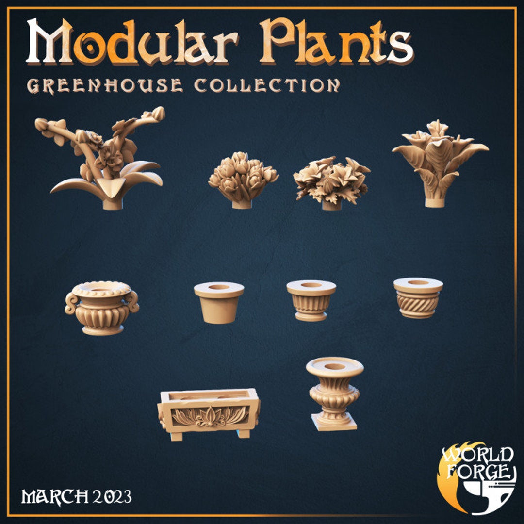 Modular Plants & Pots - Greenhouse Collection - Unpainted Miniature - Etsy