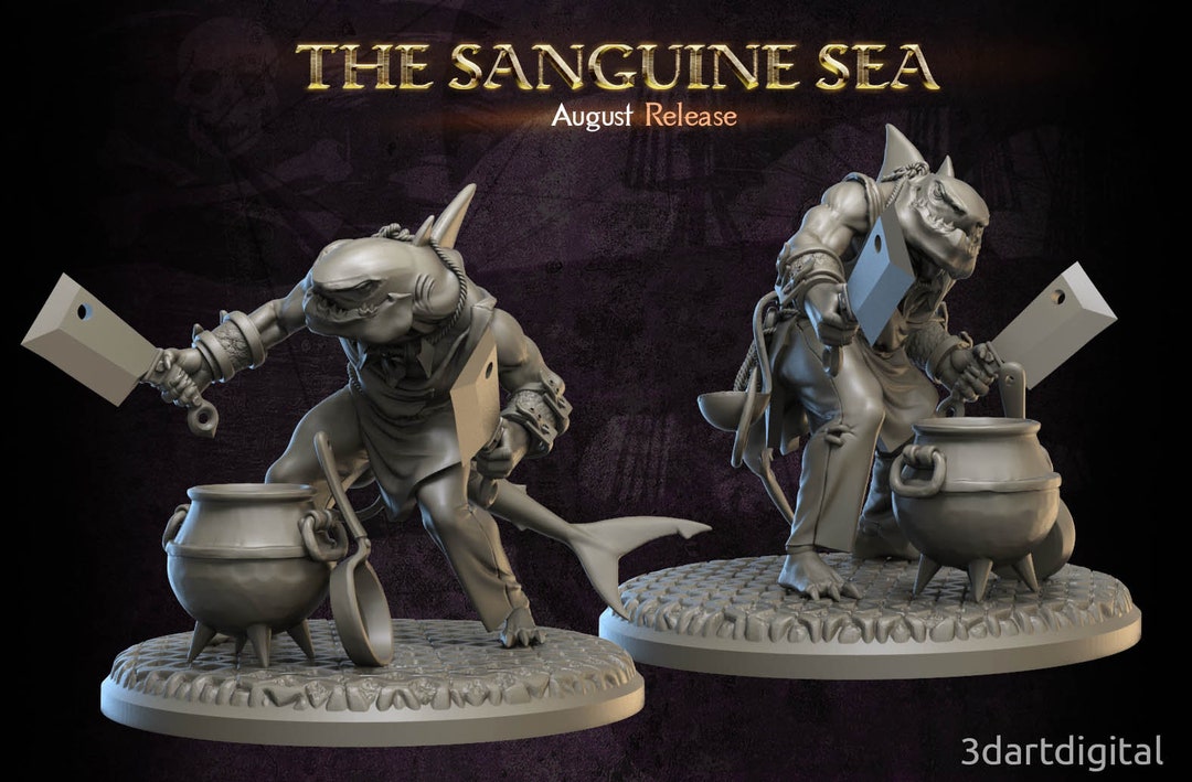 Wereshark Pose 1 Sanguine Sea Set Unpainted Miniature - Etsy