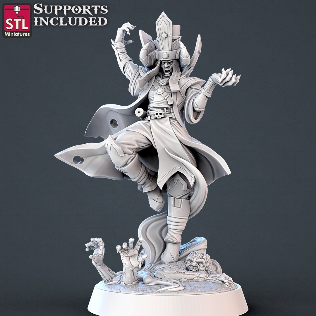 Undead Necromancer Unpainted Miniature - Etsy