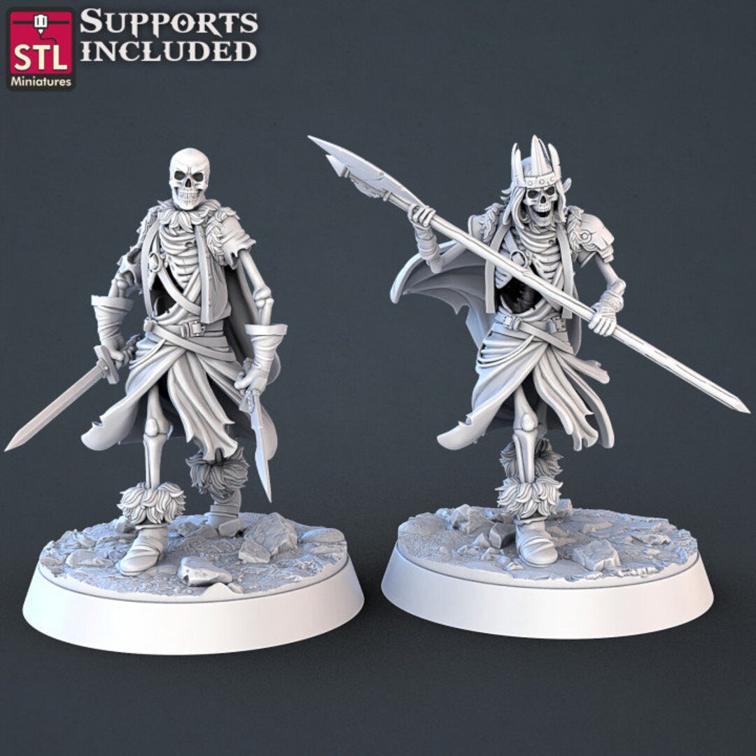 Modular Skeleton Miniature - Model A - 28mm, 32mm Scale - Unpainted Miniature for Dnd ...