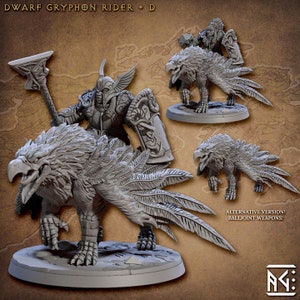 Dwarf Gryphon Riders 4 Poses Unpainted Miniatures - Etsy