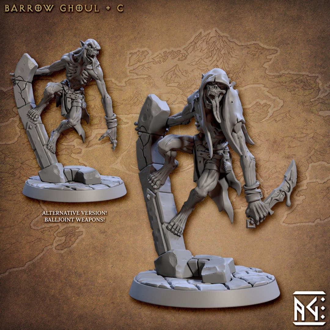 Barrow Ghoul Pose C Horrors of Rodburg Barrows Unpainted Miniature - Etsy