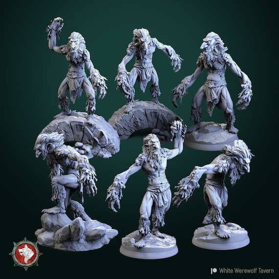 Troll Set Unpainted Miniature - Etsy