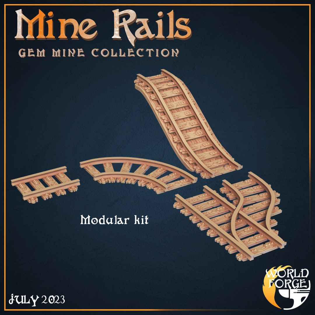 Mine Tracks - Dwarven Gem Mine Collection - 32mm Scale - Unpainted ...
