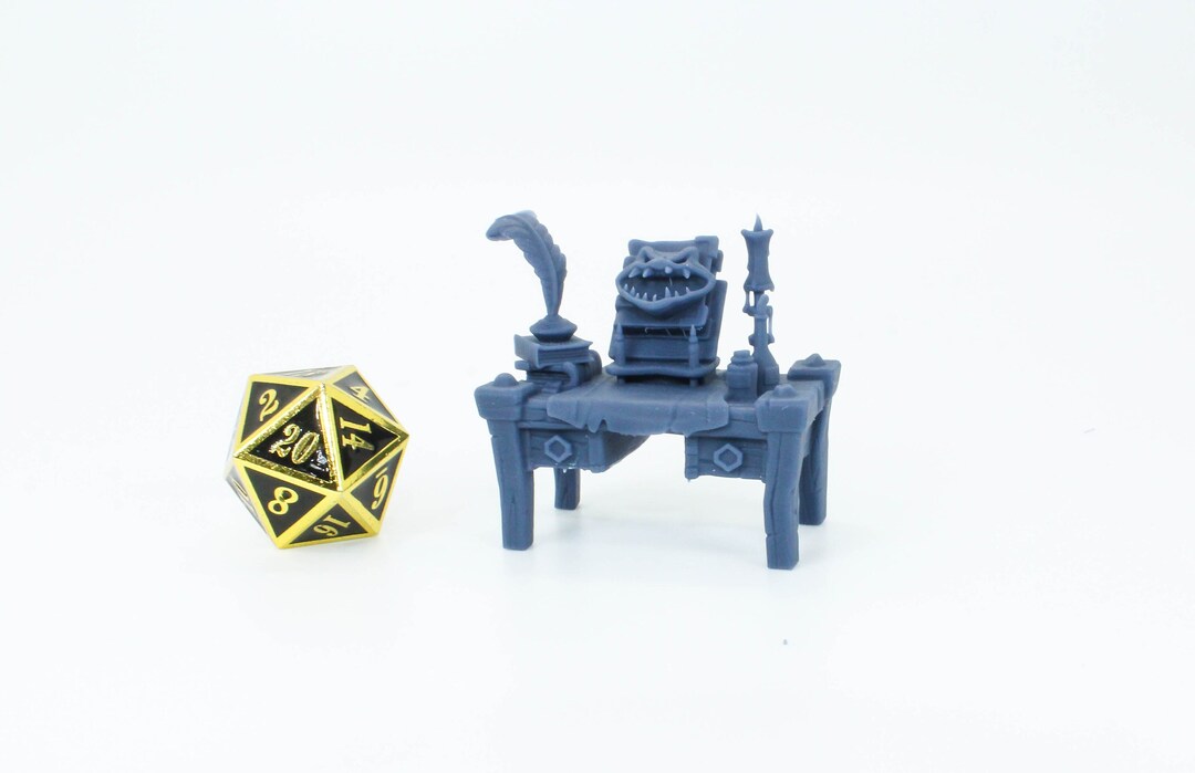 Desk Warlock Study 32mm Scale Unpainted Miniature for Dnd, Pathfinder ...