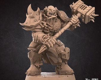 Orc Warlord Warchief Barbarian A Premium Dnd Miniature Mini Sanded ...