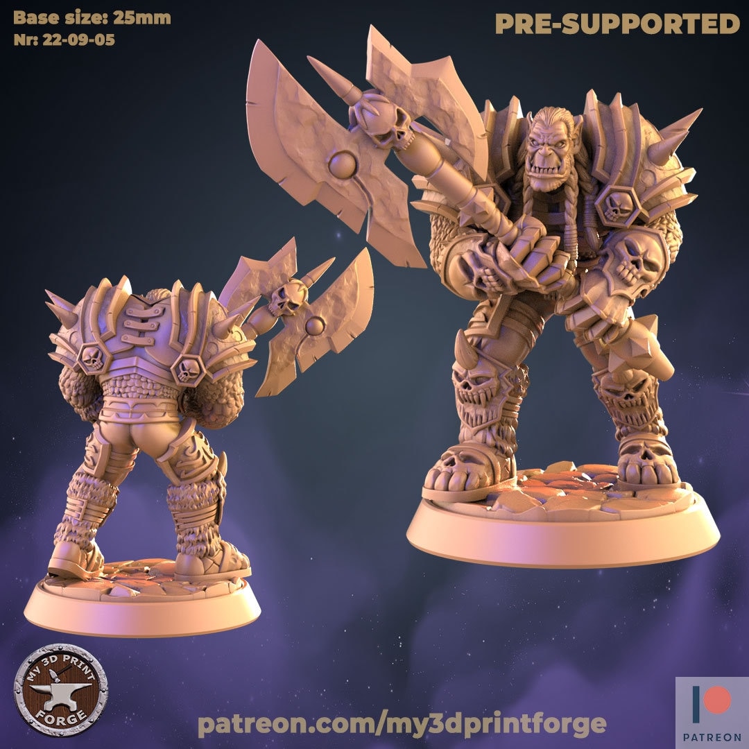 Orc Deathbringer Attacking Unpainted Miniature - Etsy