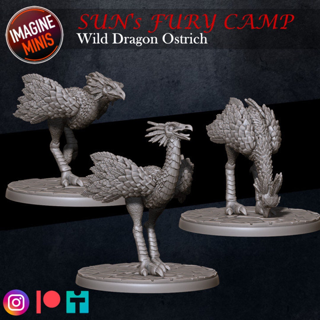 Wild Dragon Ostrich Unpainted Miniature - Etsy