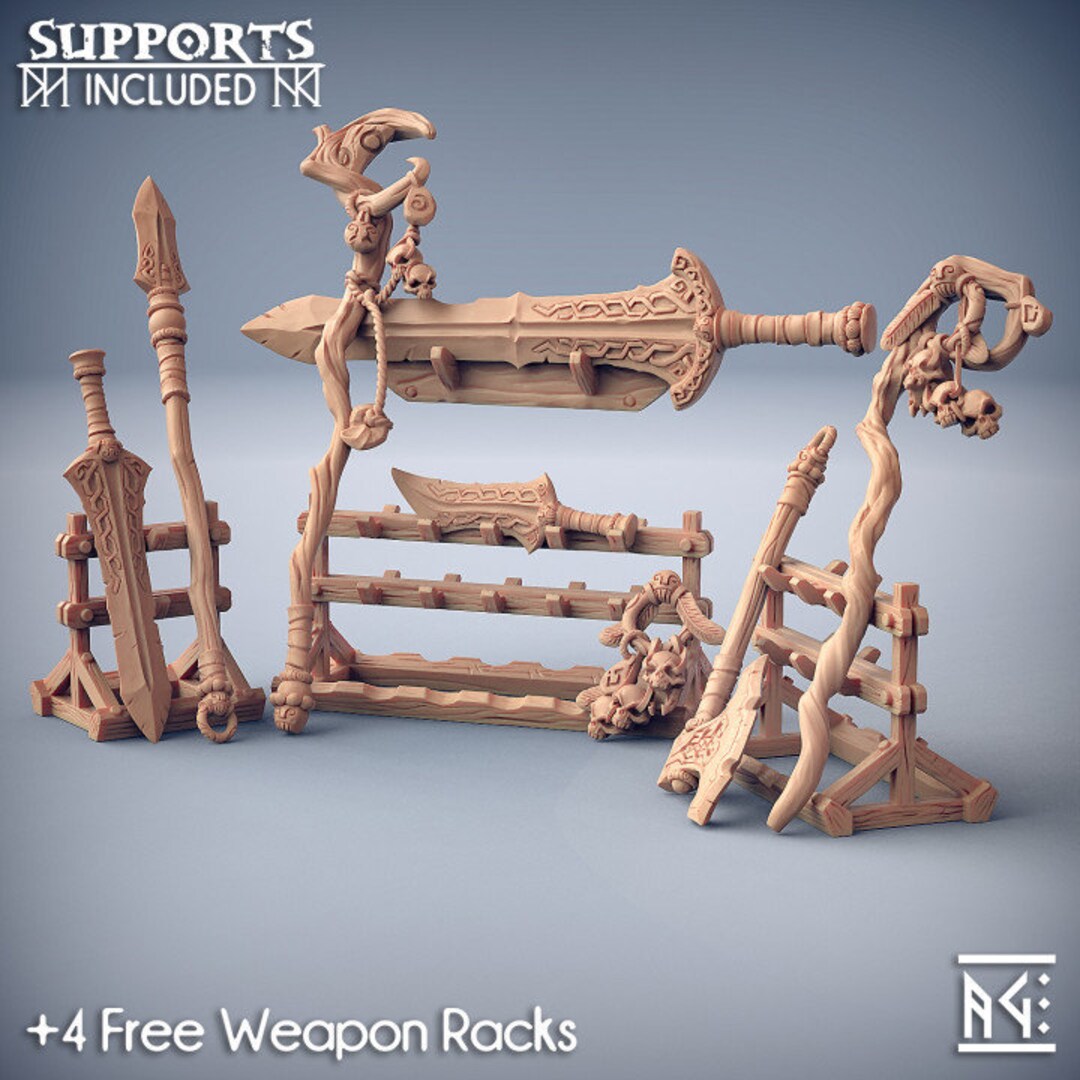 Weapon Rack Order of the Labyrinth Set Unpainted Miniature - Etsy