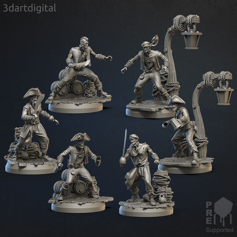 Pirate Crewmate Modular Miniature Unpainted Miniature - Etsy