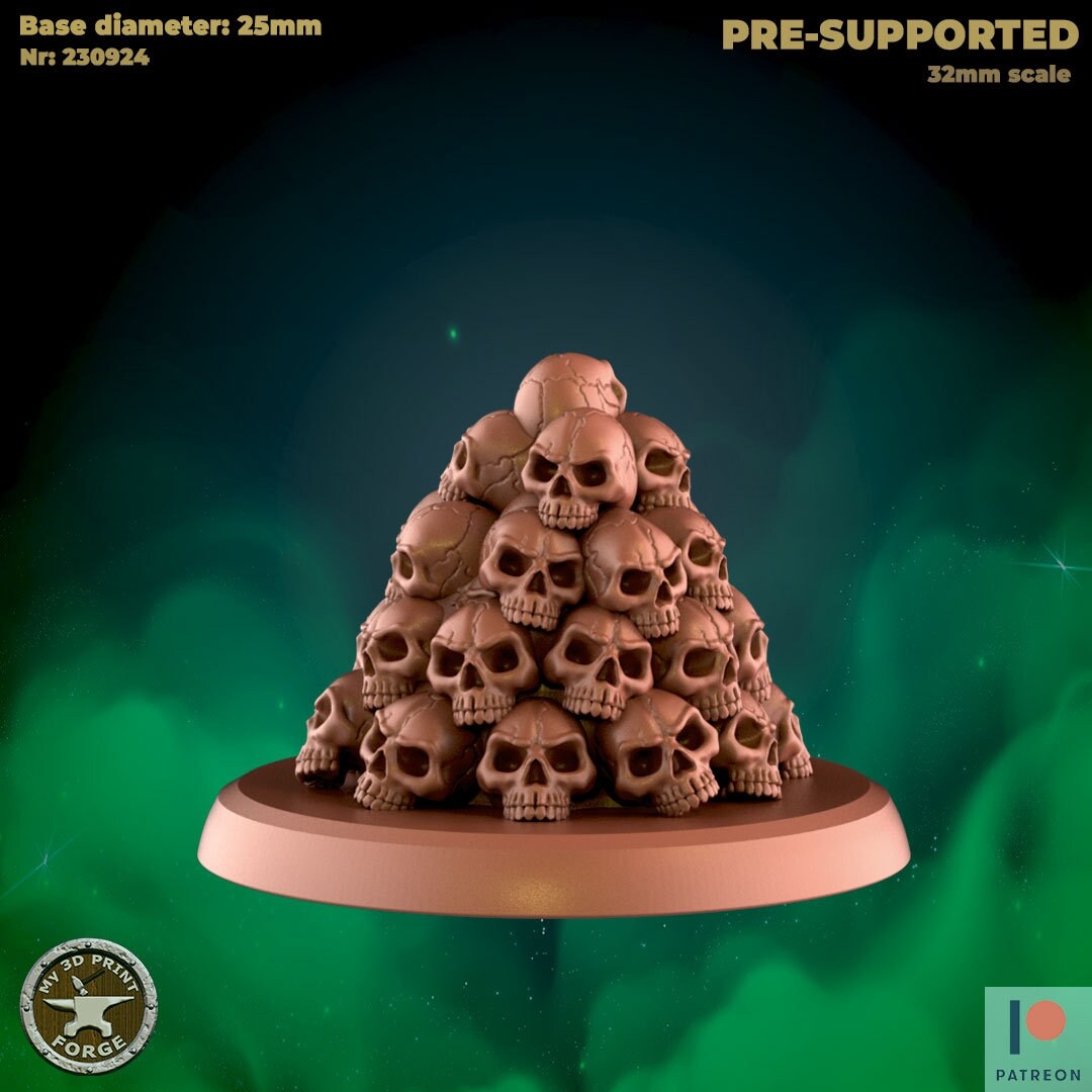Skull Pile - 32mm Scale - Unpainted Miniature for Dnd, Pathfinder ...