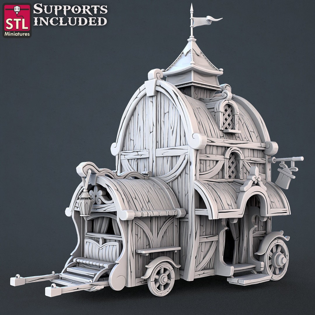 Magician's Wagon - Carnival Set Vol 2 - Unpainted Miniature - Etsy