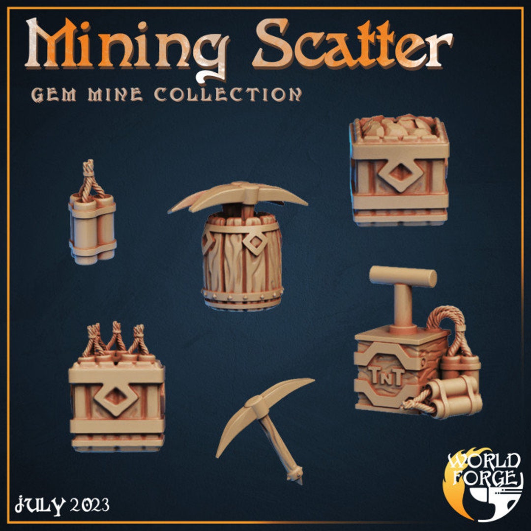 Mine Scatter - Gem Mine Collection - 32mm Scale - Unpainted Miniature ...