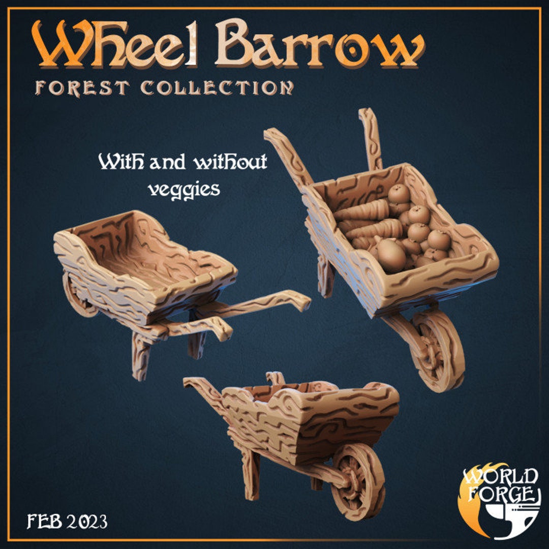 Wheelbarrow - Set of 2 - Forest Collection - Unpainted Miniature - Etsy