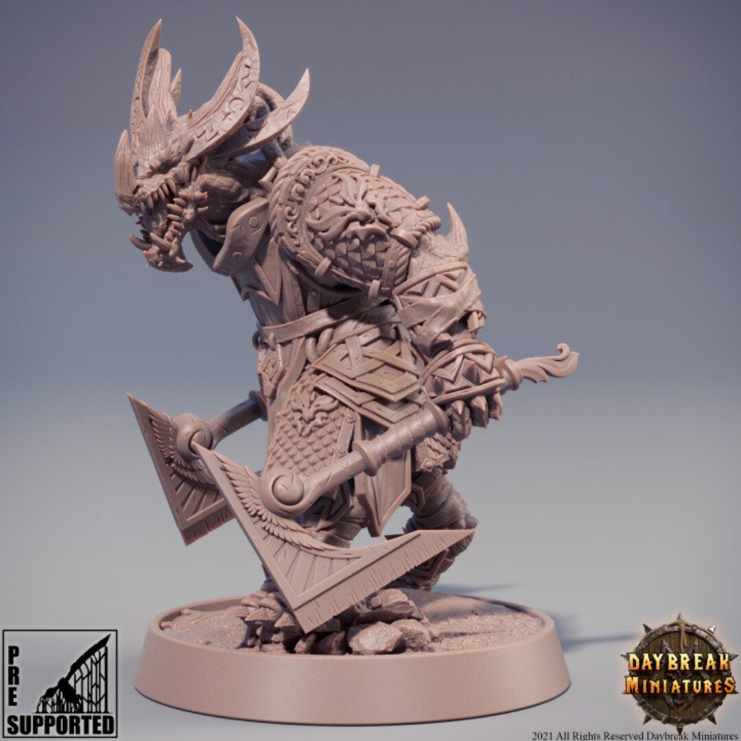 Kunzite - Dragonborn Fighter Miniature - 32mm Scale - Unpainted ...