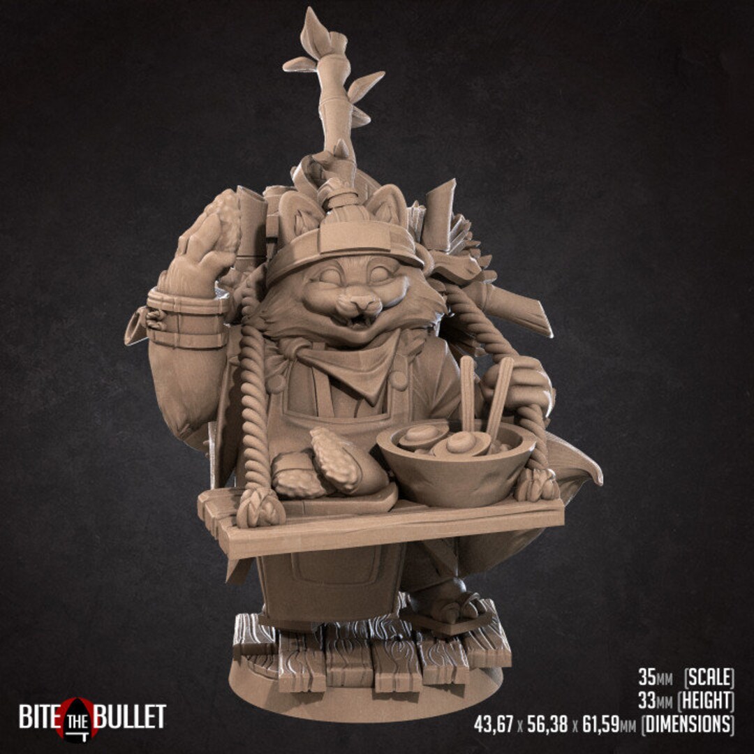Tanuki, Ramen Stand Owner - Unpainted Miniature - Etsy