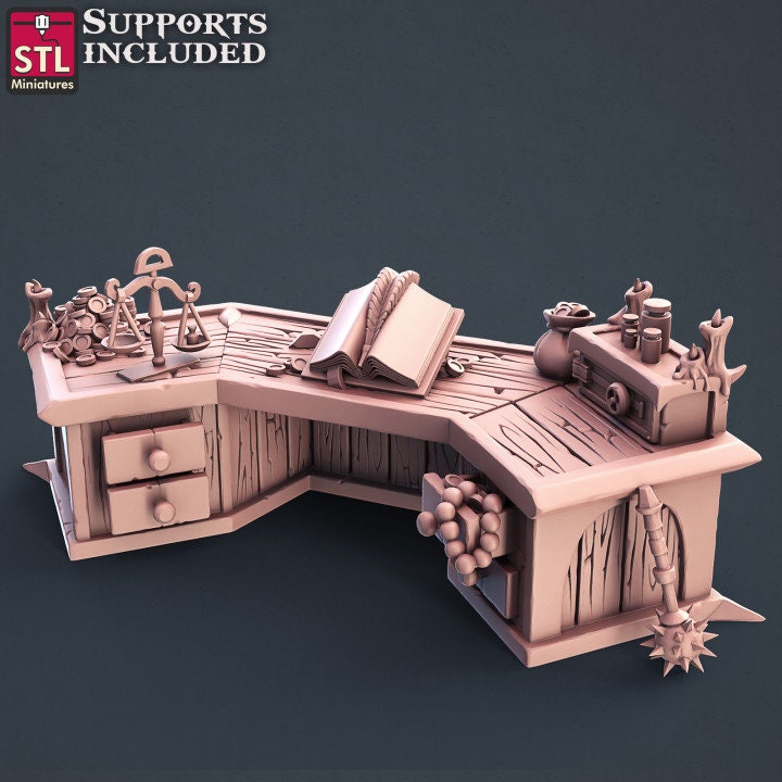 Banker's Desk Unpainted Miniature - Etsy