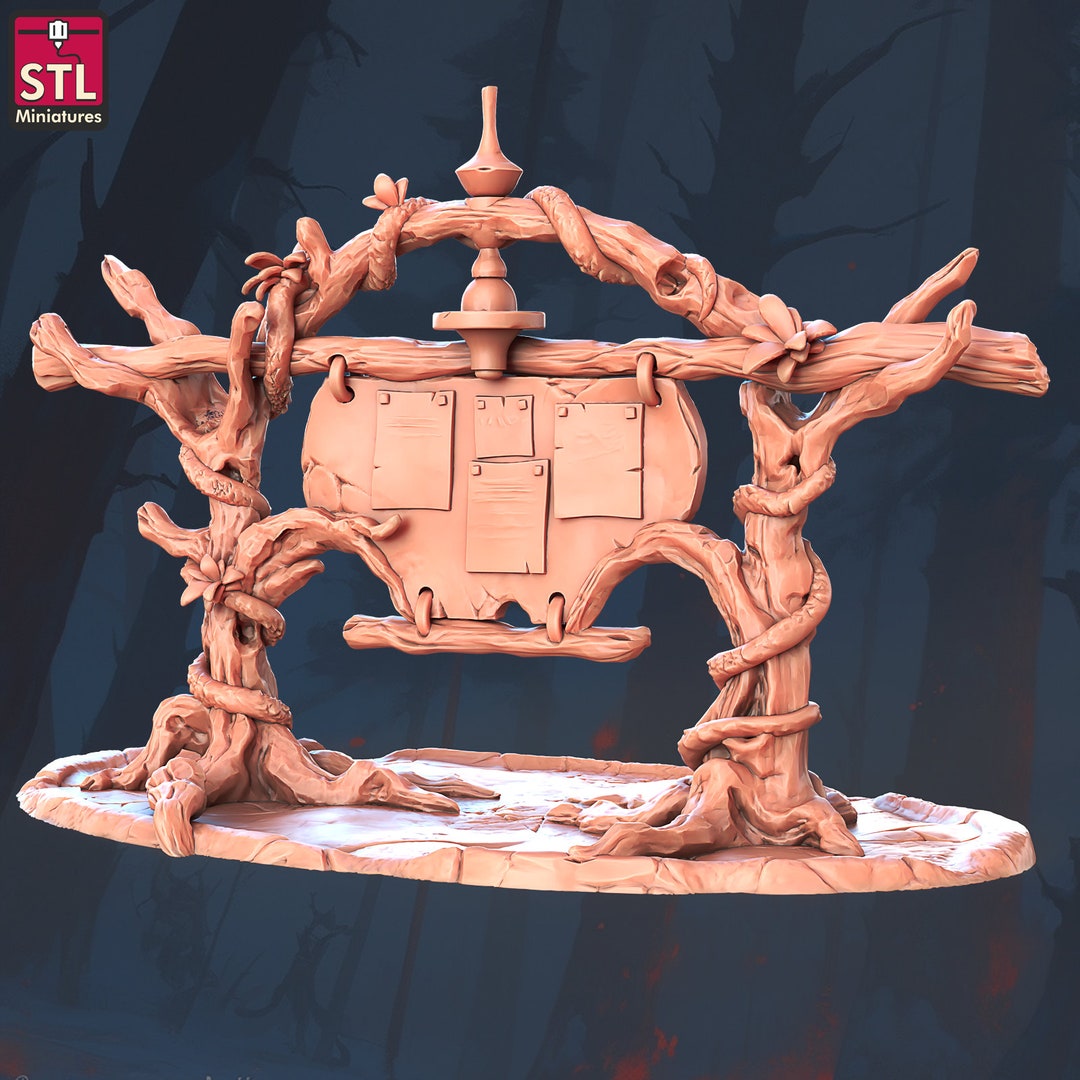 Message Board Elven Camp Set Unpainted Miniature - Etsy