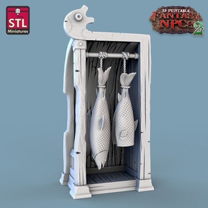 Fish Vendor Set, Fishmonger Miniature - Npcs & Townsfolk - 32mm Scale ...
