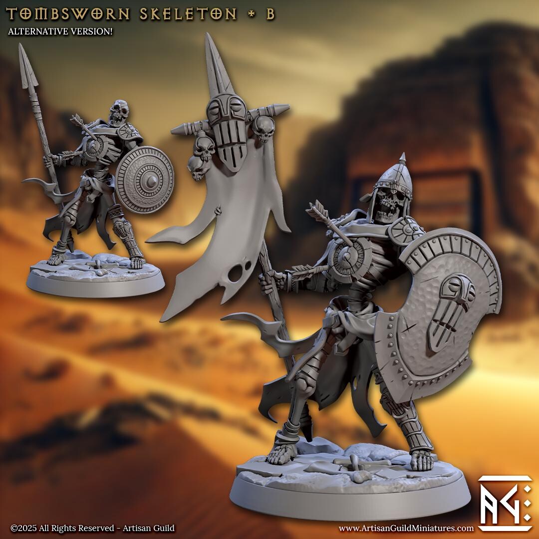 Skeletal Fighter, Pose B, Tombsworn Skeletons Denmora - Unpainted ...