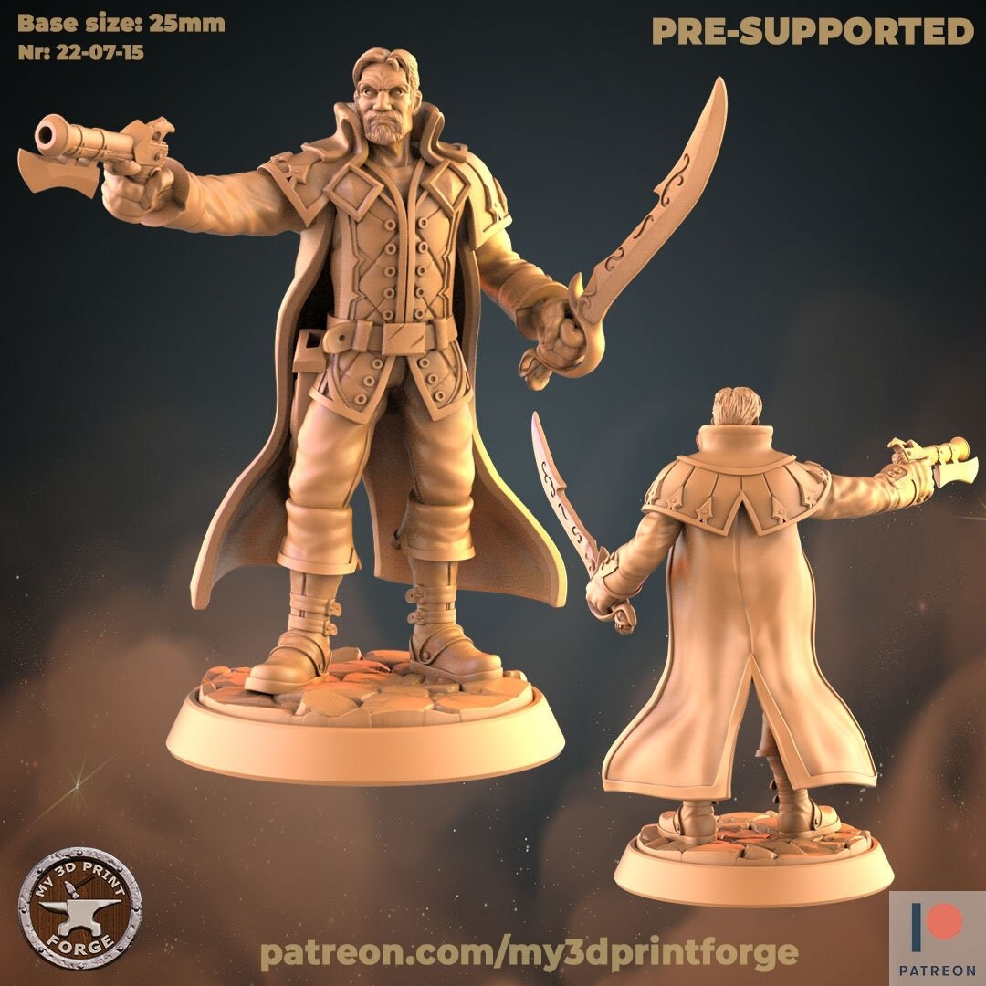 Human Male Fighter - 32mm Scale - Unpainted Miniature for Dnd ...