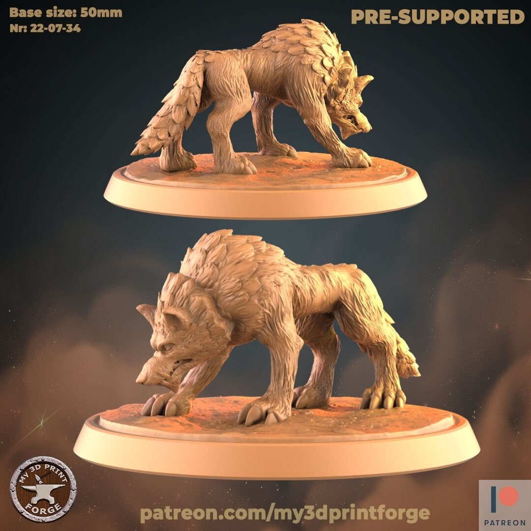 Wolf - Passive - 32mm Scale - Unpainted Miniature for Dnd, Pathfinder ...